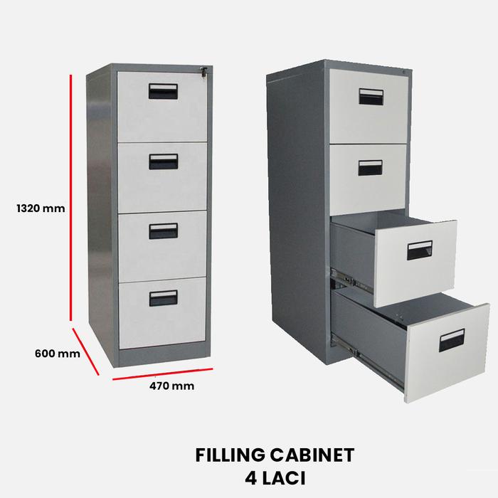 Jual Filling Cabinet 4 Laci Filling Cabinet Besi 4 Susun Lemari Cabinet ...