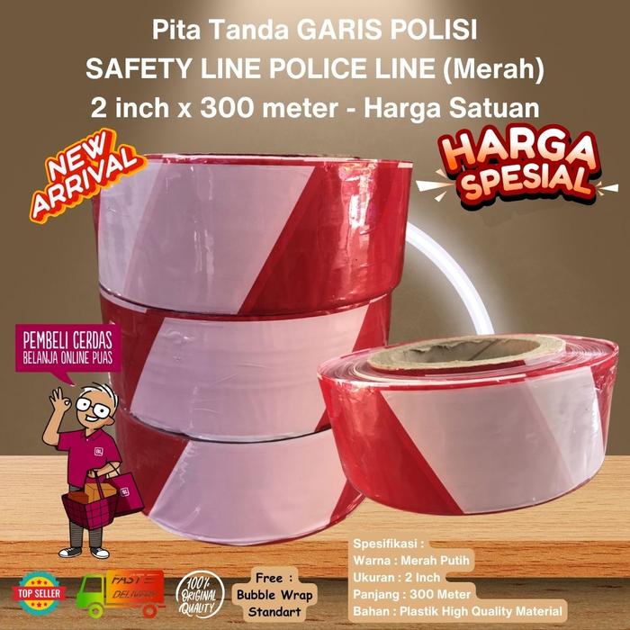 Jual Pita Tanda Garis Polisi Safety Line Police Line 2 Inch x 300 Meter ...