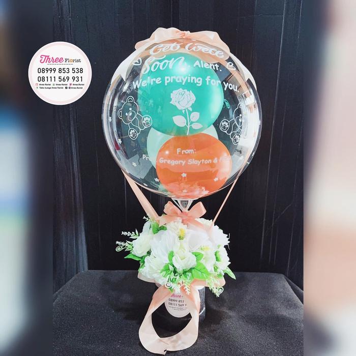 Jual box bunga balon ucapan get well soon / balon ucapan get well soon ...