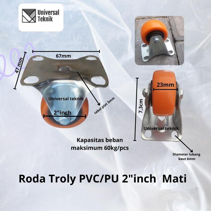 Promo Roda PVC PU Troli Troly Mati 2 inch roda caster kastor - Kab ...