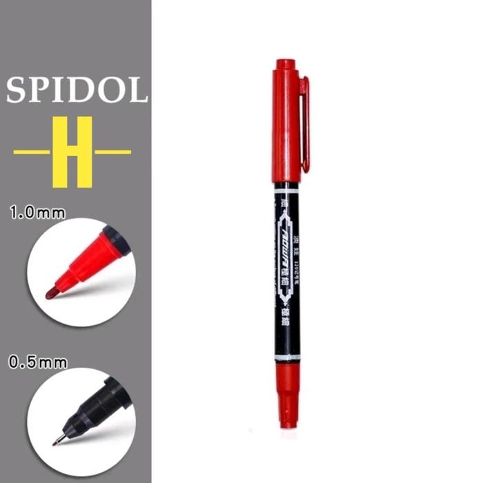 Jual Spidol Permanent Dual Tip 2 in 1 Pulpen Marker Dua Fungsi - Merah ...