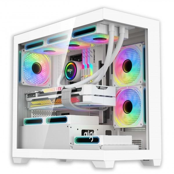 Promo Casing Aigo DarkFlash C218M INCLUDE 3 FAN ARGB. Micro ATX - WHITE ...