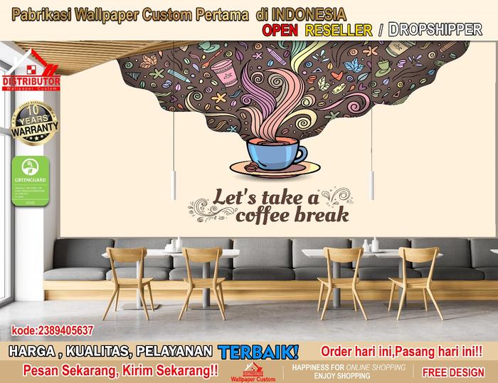 Jual Wallpaper Custom 3D Tema Coffee | Coffeshop | Warung Kopi ...