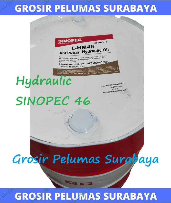 Jual Asli SINOPEC L HM 46 DRUM Anti Wear Hydraulic oil AW 46 oli hydrolis sae 10 Hidrolik ...