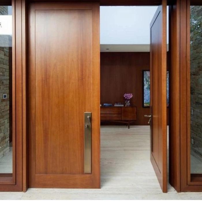 Jual 1 set pintu utama dobel kayu jati tua+finishing plitur+pemasangan ...