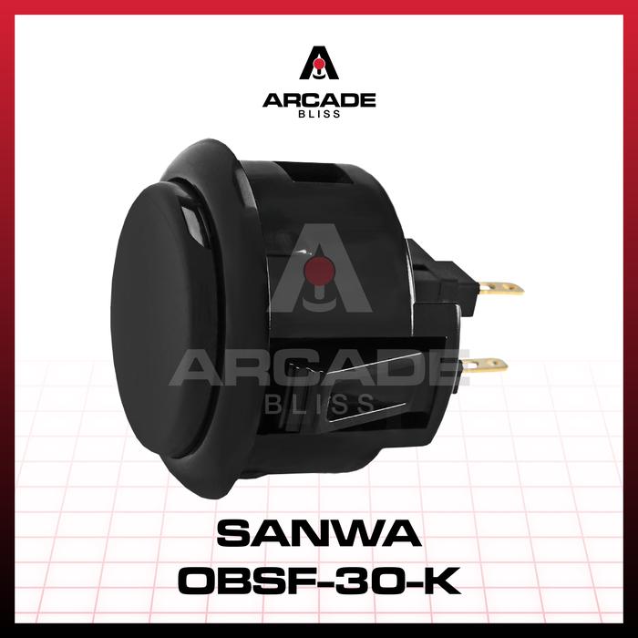 Jual Original SANWA OBSF-30 Black Hitam Push On Button Arcade Stick Fighting Controller Tombol ...