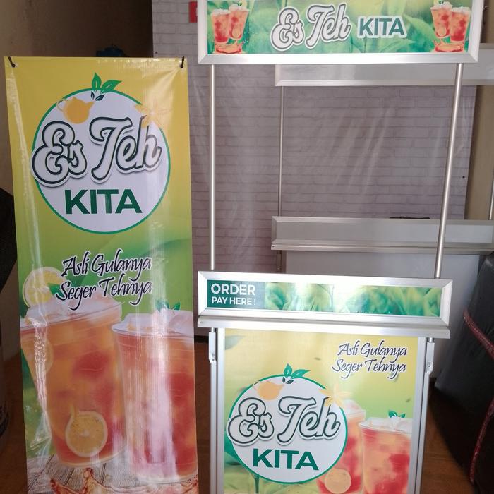 Jual Booth Portable Meja Lipat Rombong Es Teh ukuran 80x50 bahan ...
