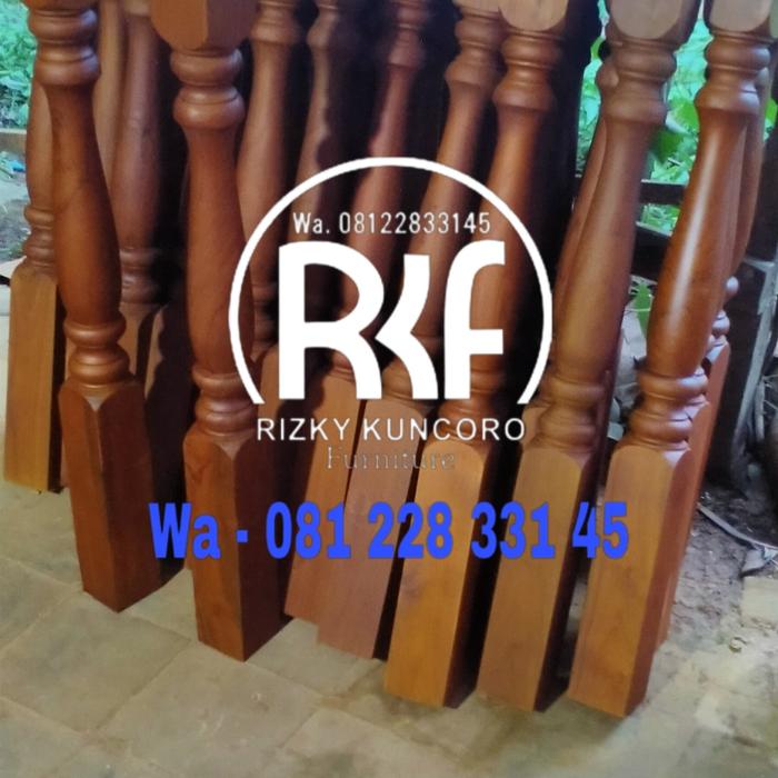 Jual Bubutan railing tangga jati - Jepara - Kab. Jepara - Rizky Kuncoro Furniture | Tokopedia