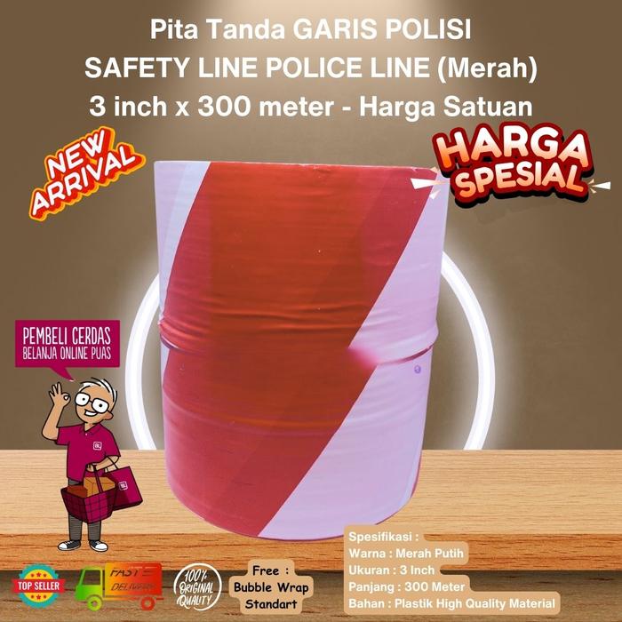 Jual Pita Tanda Garis Polisi Safety Line Police Line 3 Inch x 300 Meter ...