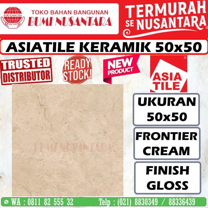 Jual Asiatile Keramik 50x50 Frontier Cream Gloss Asia tile Marmer ...