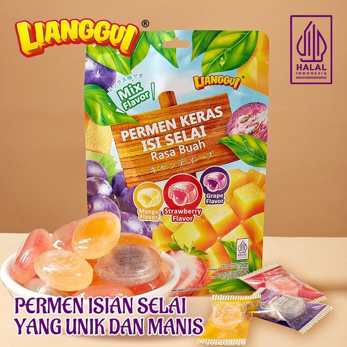 Promo Permen Keras Isi Selai Buah Asli Rasa Mix Strawberry Mangga ...