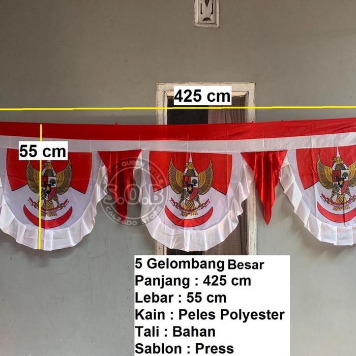 Jual Backdrop Bendera Merah putih umbul-Umbul Garuda 10 5 Gelombang ...