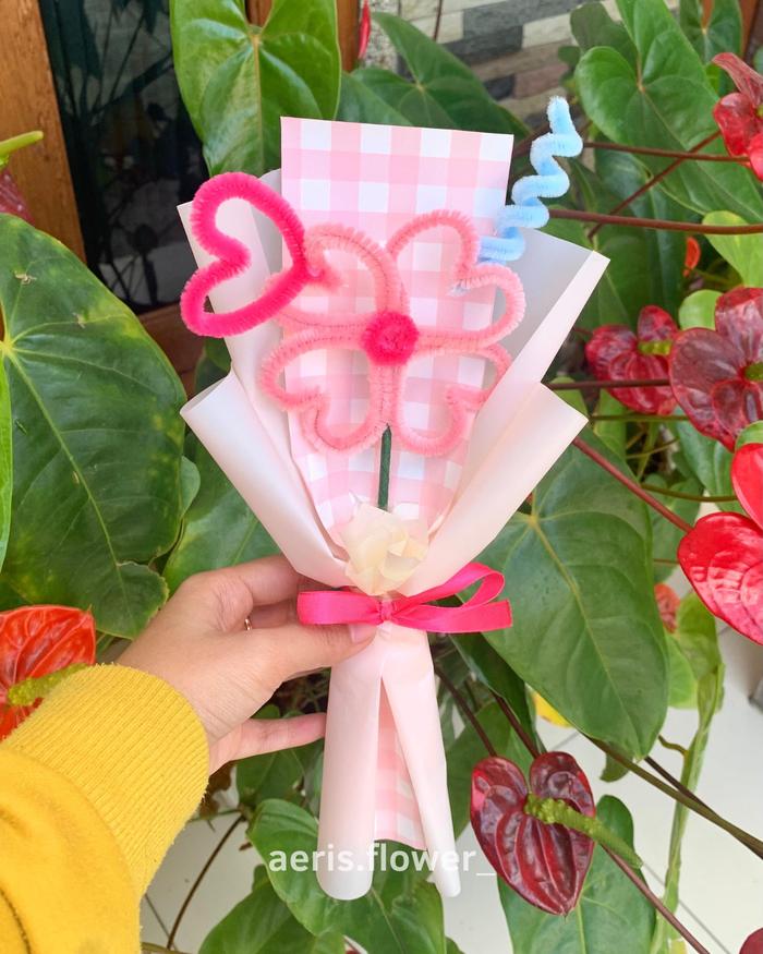 Jual Single Bouquet, Buket mini, Buket Kawat Bulu Kecil, Buket Bunga ...