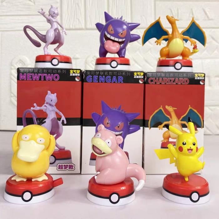 Jual Pokemon Moveable Series Figure Pikachu Gengar Charizard Slowpoke ...