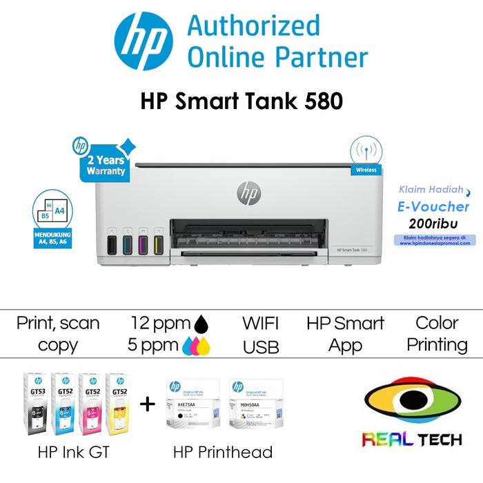 Promo Printer HP Smart Tank 580 wireless All in One Garansi resmi HP ...