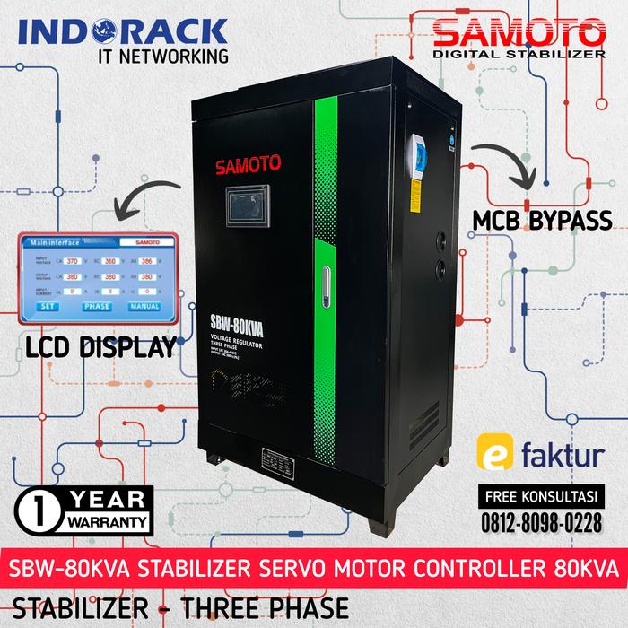 Jual SBW-80KVA STABILIZER SAMOTO SERVO MOTOR CONTROLLER 80KVA THREE ...
