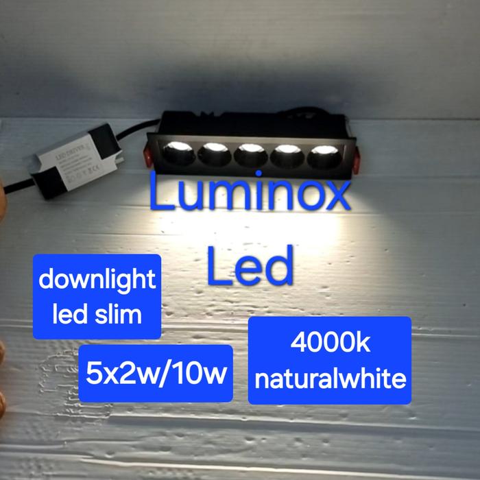 Jual downlight linear 5mata 10w 10watt 4000k / spot light slim plafon ...
