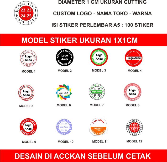 Jual Serba 10 Ribu Stiker segel Garansi Semua Ukuran Kertas Pecah Telor ...