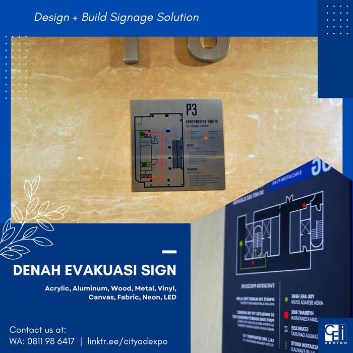 Jual Denah Evakuasi Sign -Acrylic, Aluminum, Wood, Metal, Vinyl, Canvas ...