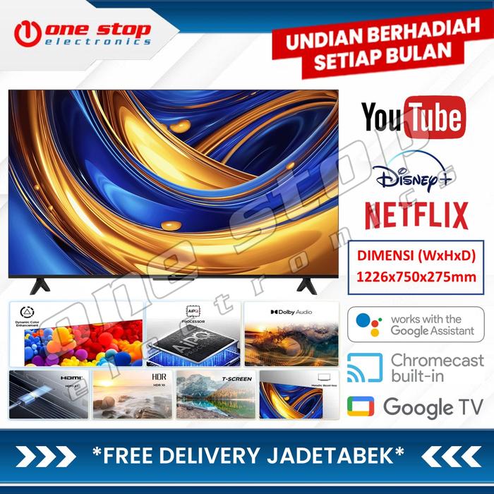 Promo TCL 55P655 / P655 4K UHD AiPQ Processor Google TV 55 Inch Cicil 0 ...