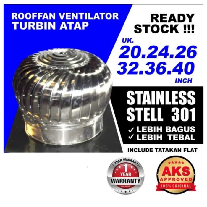 Jual Turbin Ventilator Ventilasi Blower Roof Fan 24 Inch - Jakarta ...