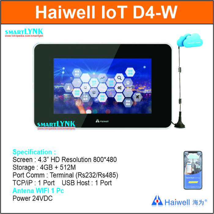 Jual D4-W Haiwell IoT Cloud HMI 4.3 Inch WIFI Gateway - Kota Tangerang ...