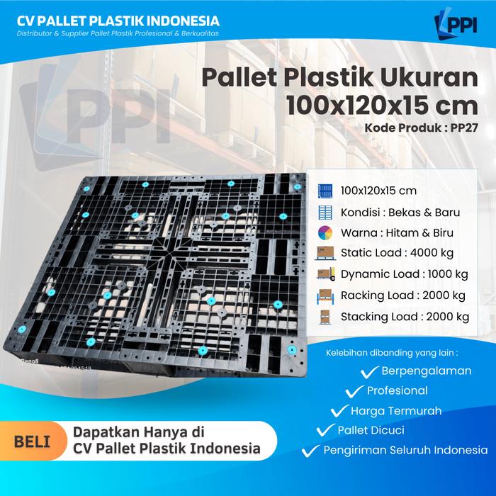 Jual Pallet Plastik Bekas/Baru Ukuran 100x120x15 cm – PP27 / Pallet ...