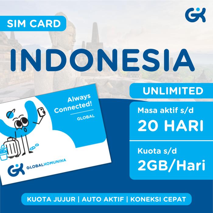Jual Simcard Indonesia Telkomsel Unlimited | Travel Sim Card Indonesia Global Komunika - 6 Hari ...