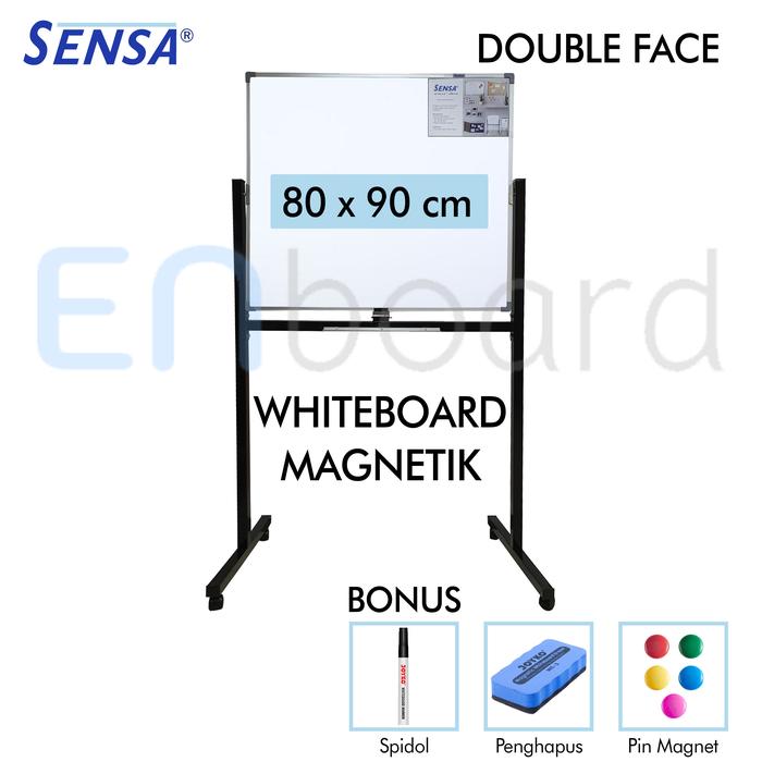 Jual Papan Tulis Whiteboard Standing Magnet Double Face Sensa 80 x 90 ...