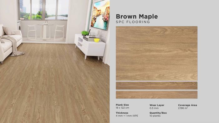 Jual Lantai SPC MARVEL 5 mm Purecore+ - Brown Maple - Kota Depok ...