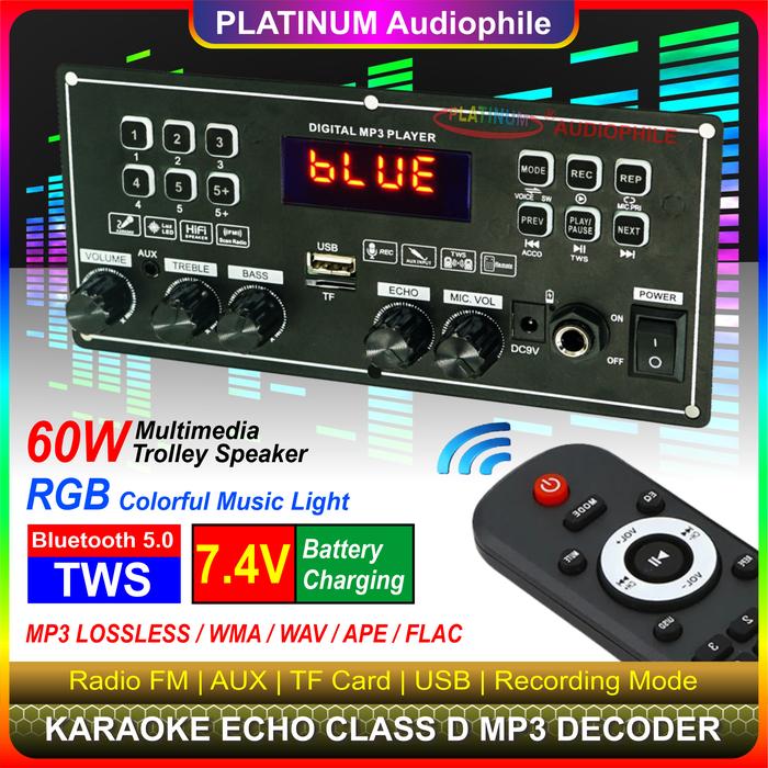 Jual Modul MP3 Decoder Bluetooth Karaoke Amplifier 2x 30W Multimedia ...