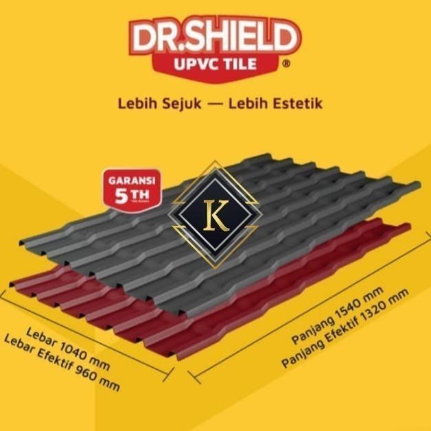 Jual ATAP UPVC GENTENG DR SHIELD RF 960 / ATAP UPVC GENTENG SINGLE WALL WARNA MERAH HITAM SETARA ...