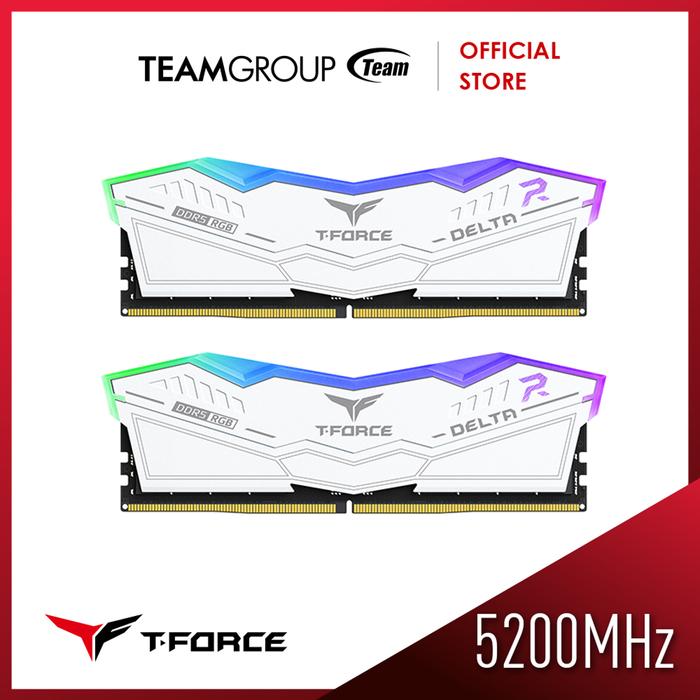 Promo Teamgroup Memory Delta Tforce RGB 2x32GB PC 5200Mhz DDR5 - White ...