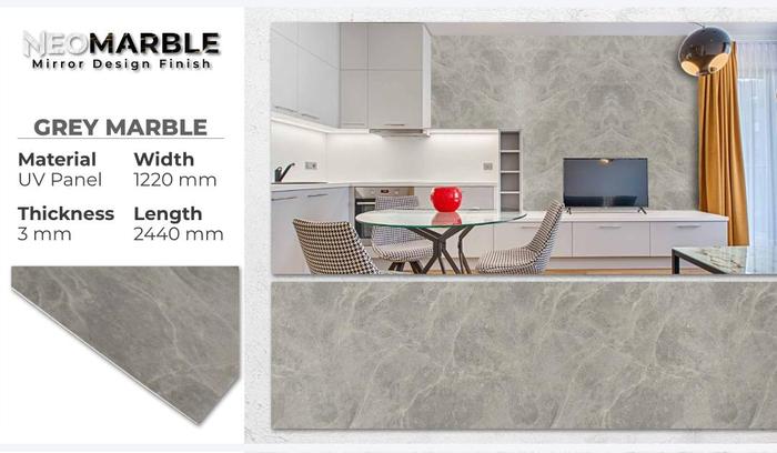 Jual PVC MARMER PAPAN PANEL NEOMARBLE TEBAL 3MM UV PANEL MARMER DANESON - GREY MARBLE - Kota ...