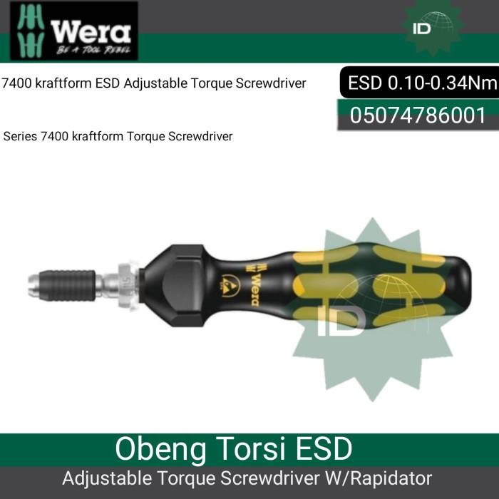 Jual WERA Obeng Torsi ESD 0.10-0.34 Nm 05074786001 ESD Adjustable ...