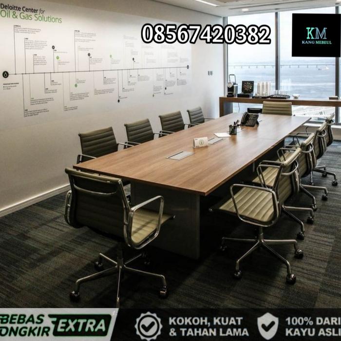 Jual Meja Meeting Kantor - Meja Rapat Besar kayu Mahoni 260 x 120 x 75 ...