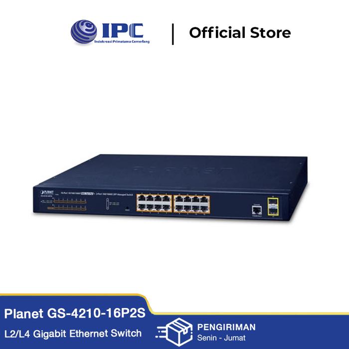 Jual Planet GS-4210-16P2S managed ethernet switches 16 port with 2 port ...