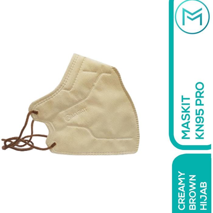 Jual Masker Medis KN95 Pro Tali Earloop & Hijab Maskit - Creamy Brown ...