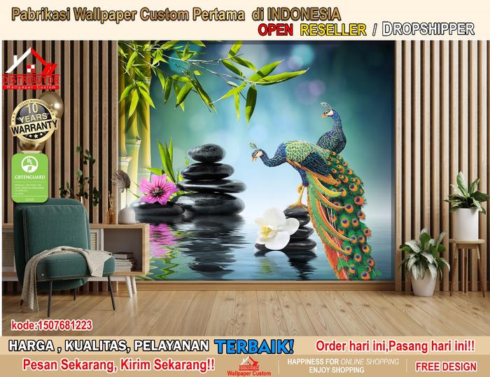 Jual Wallpaper Custom Dinding 3D Tema Merak | Wallpaper Dinding ...
