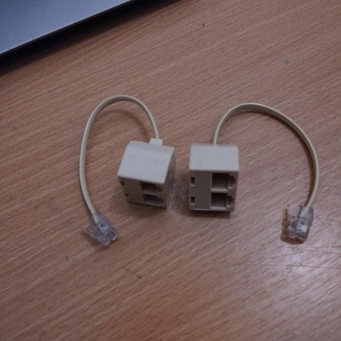 Jual Splitter Telepon RJ11 1 to 2 Telepon Phone Fax Jack Line Split ...