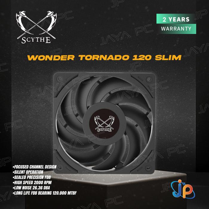 Jual SCYTHE Wonder Tornado Slim 120 PWM Cooler Case - Fan Casing 12cm ...
