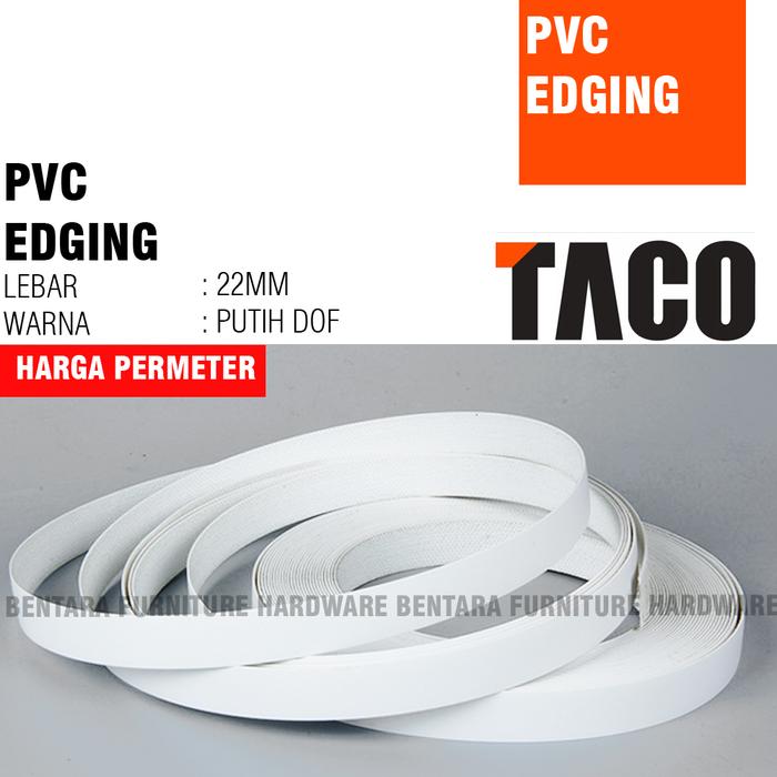 Jual TACO HPL Edging 22MM PUTIH KILAP WHITE GLOSSY - 22MM HITAM DOF ...