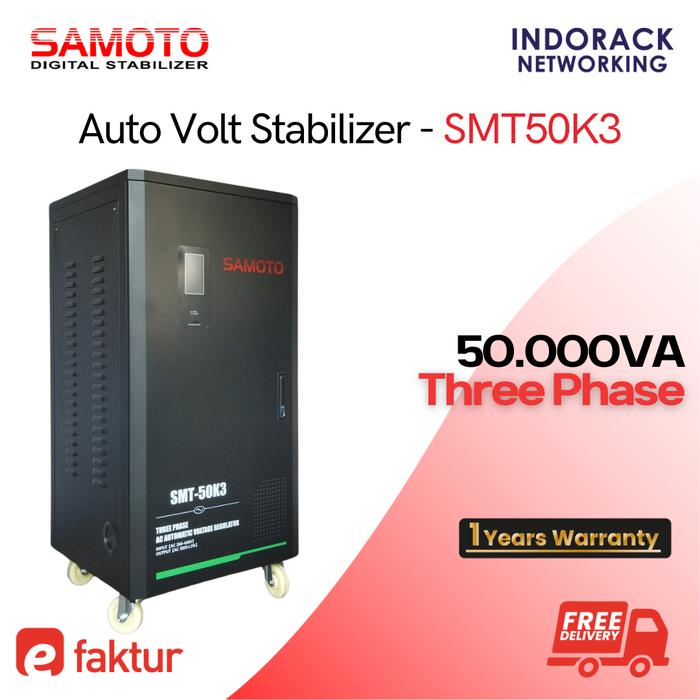 Jual SAMOTO Digital Stabilizer 50KVA 3 Phase Stavolt 50.000VA Stabiliser SMT Three Phase SMT50K3 ...