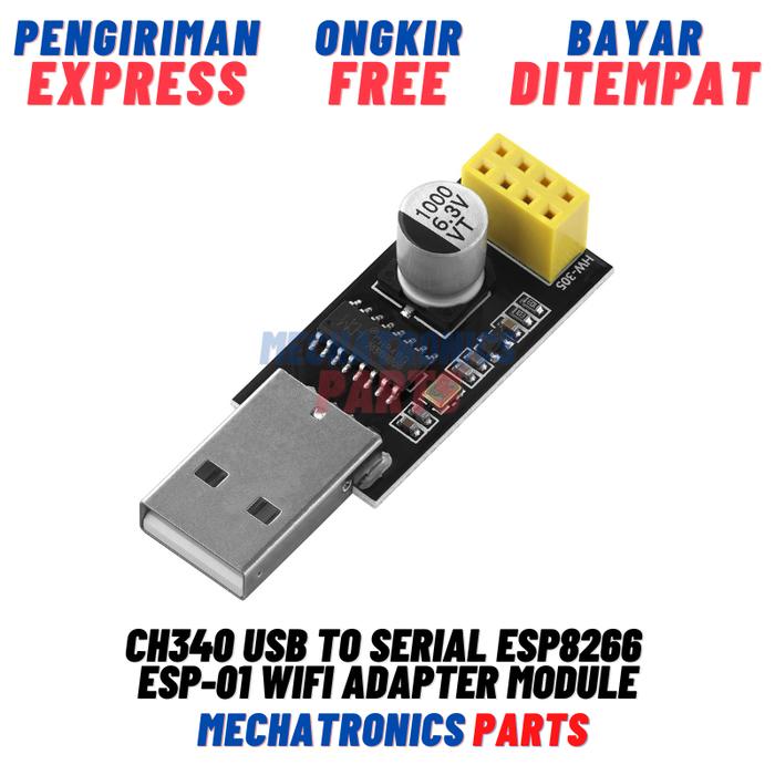 Jual CH340 USB TO SERIAL ESP8266 ESP 01 WIFI ADAPTER MODULE - Kota ...