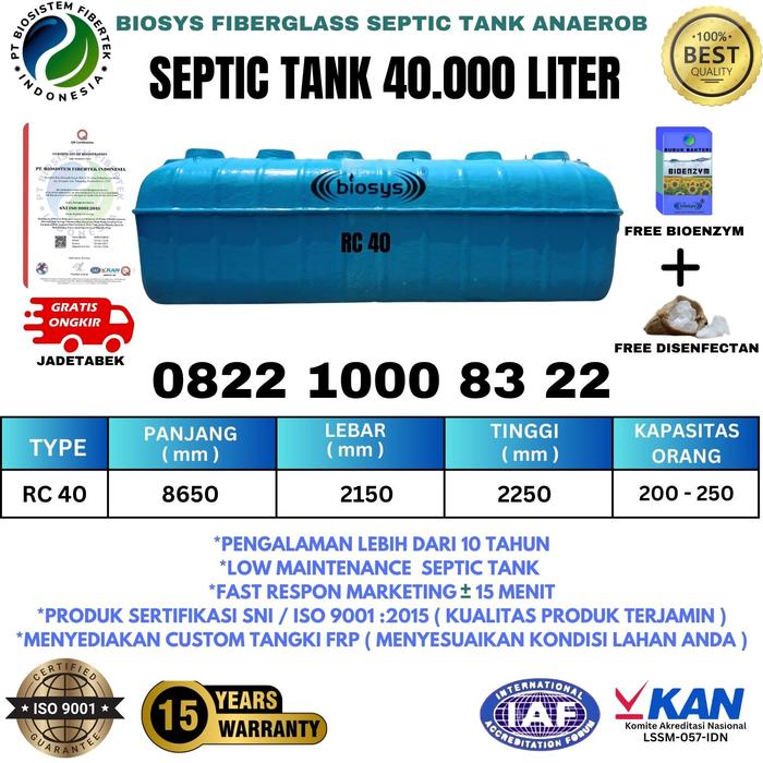Jual Septic tank Tipe RC 40 M3 / 40.000 liter - Septic tank Bio ...