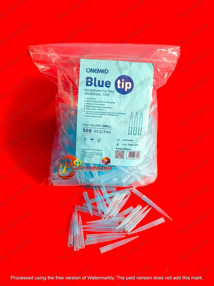 Jual Bluetip Per Pack Isi 500 Onemed / Blue Tip Onemed Isi 500 pcs ...