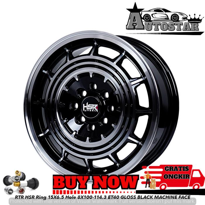 Promo menjual velg mobil racing hsr rtr R15 pcd 4x100-4x114,3 glossy ...
