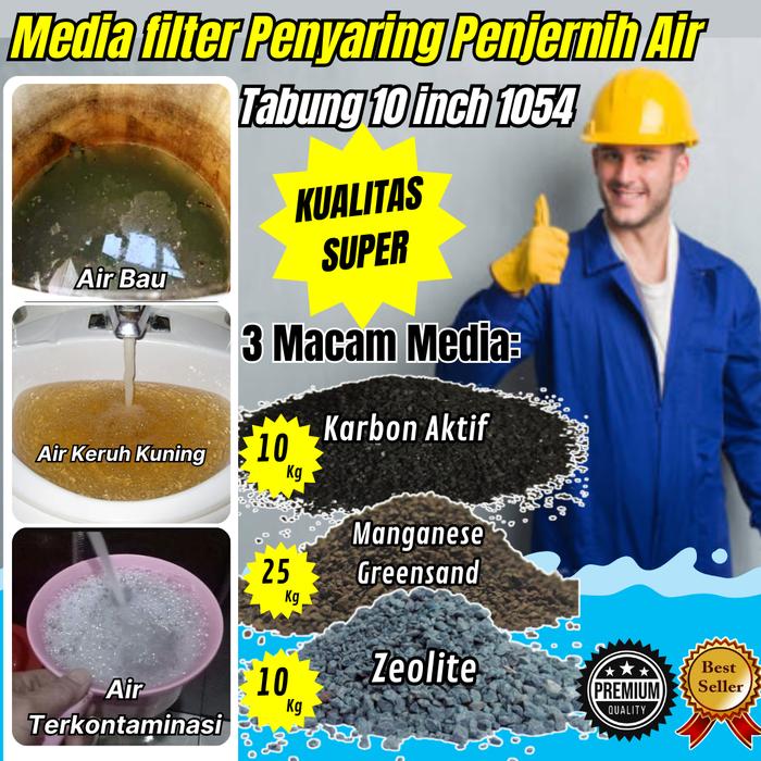 Promo Paket Ganti Media Filter Air Rumah tabung 10 inch 1054 Penyaring Air Tanah Butek Keruh ...