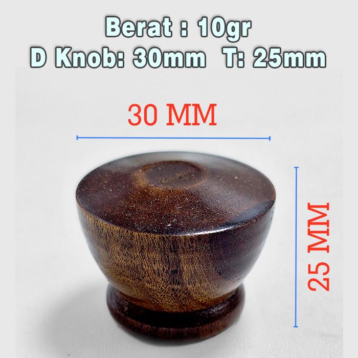 Jual +Baut Knop kayu jati 3 x 2.5 cm Pegangan kayu Tarikan laci Knob ...