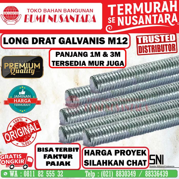 Jual Longdrat M12 Galvanis Putih Asdrat Long Drat As Drat Baut Full ...